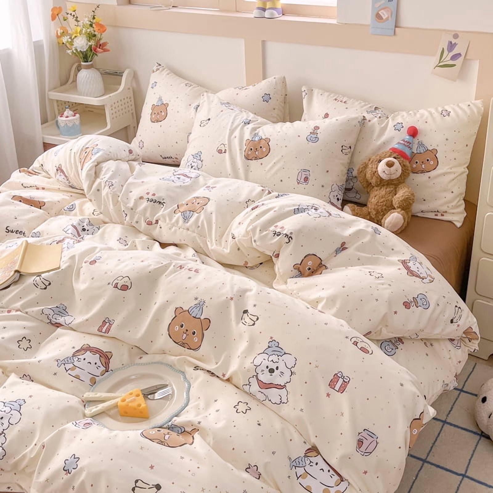 Simple Style Quilt Cover Girls Room Blanket Cover Soft Bedding ...