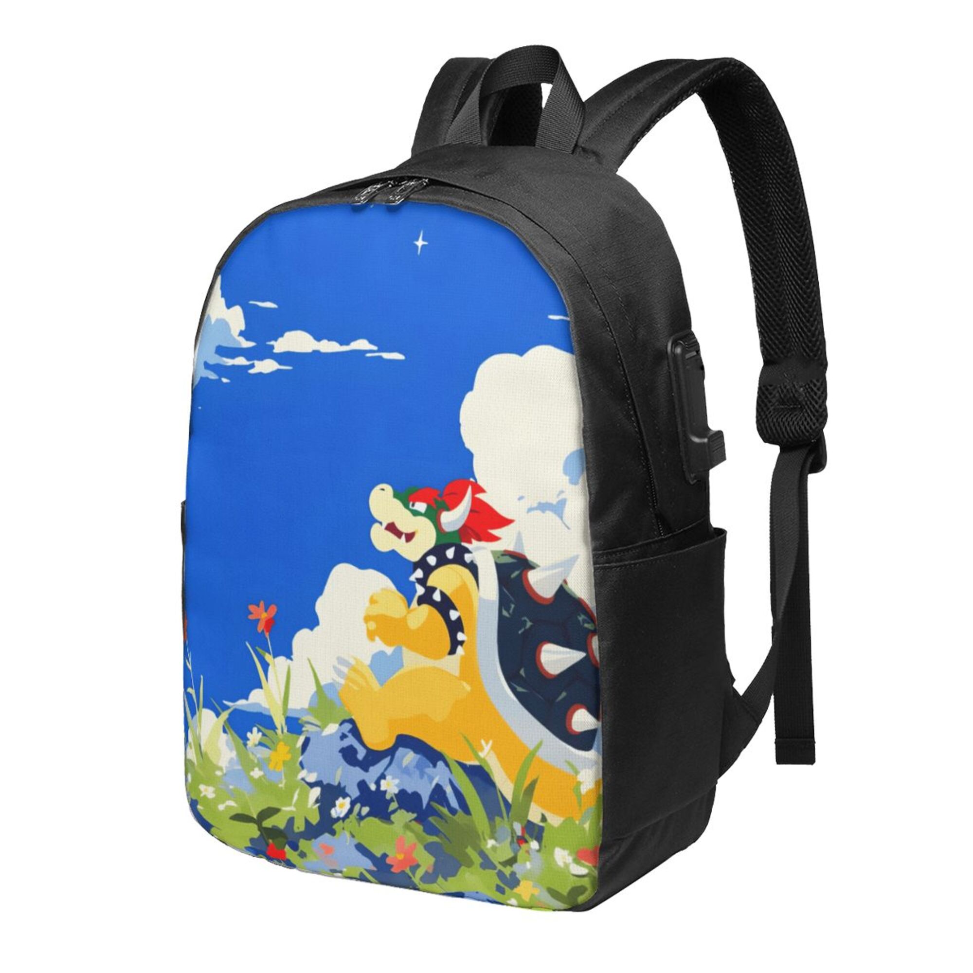 Simple Su-per Ma-rio Koopa Travel Backpack with USB Port & Headphone ...