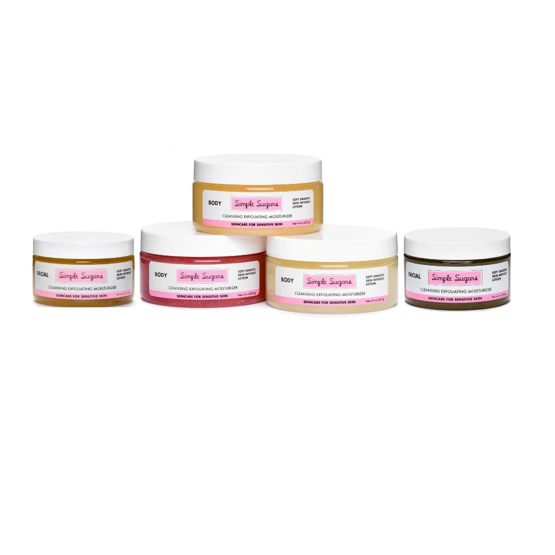 Simple Sugars Dry and Sensitive Skin Bundle with Emu Oil, 5 Product ...