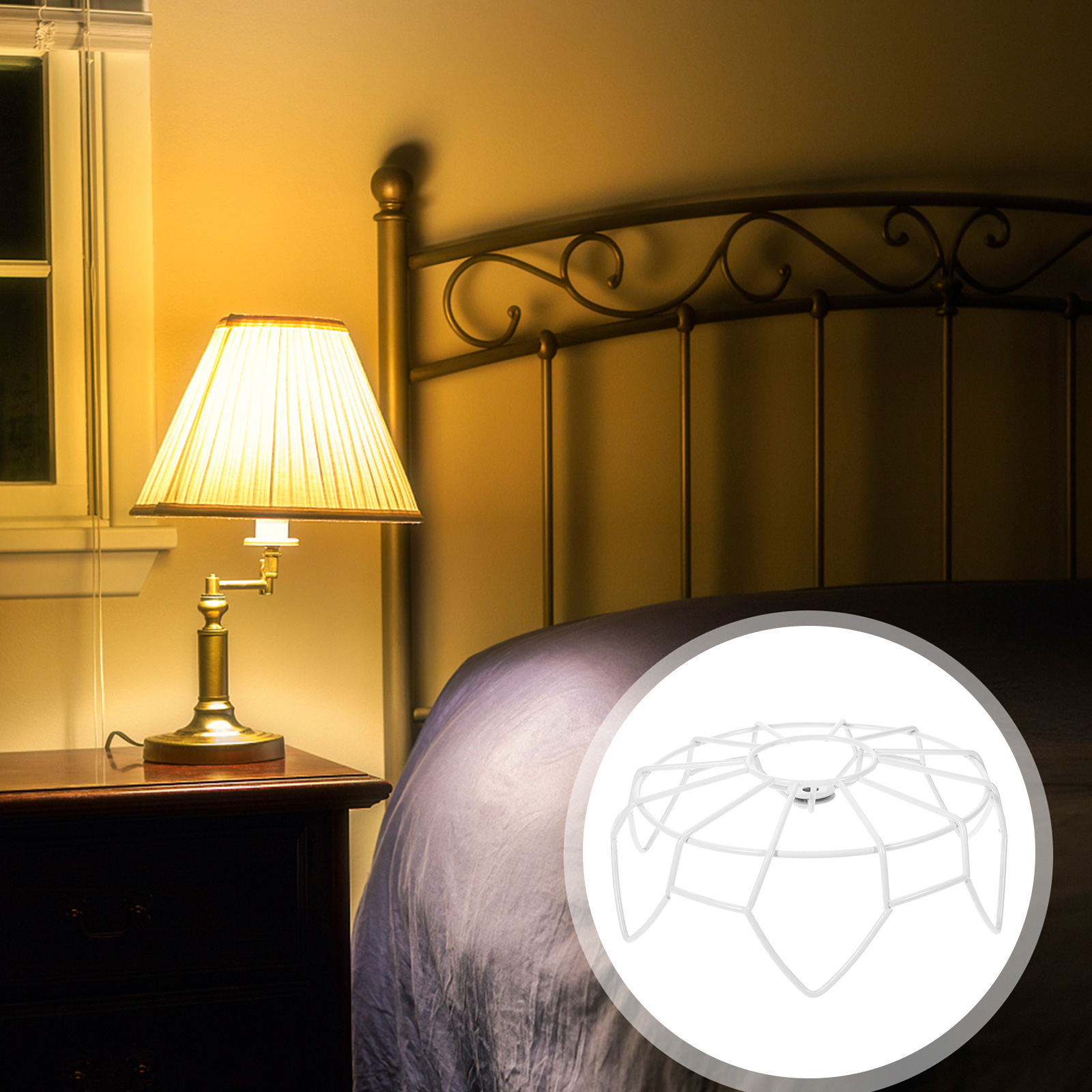 White Metal Lampshade Frame for DIY Table Lamp and Chandelier Projects ...
