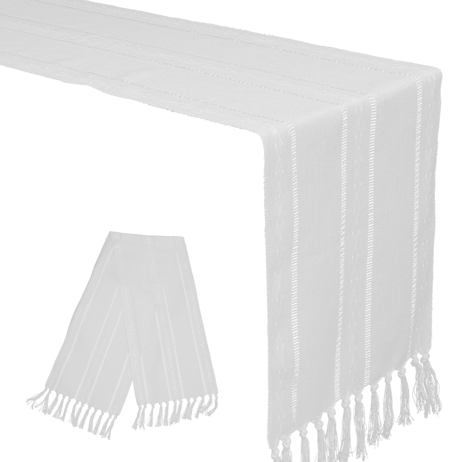 COOPHYA Table Runner Decor White Polyester 1Set 72X13X0.04In - Walmart.com