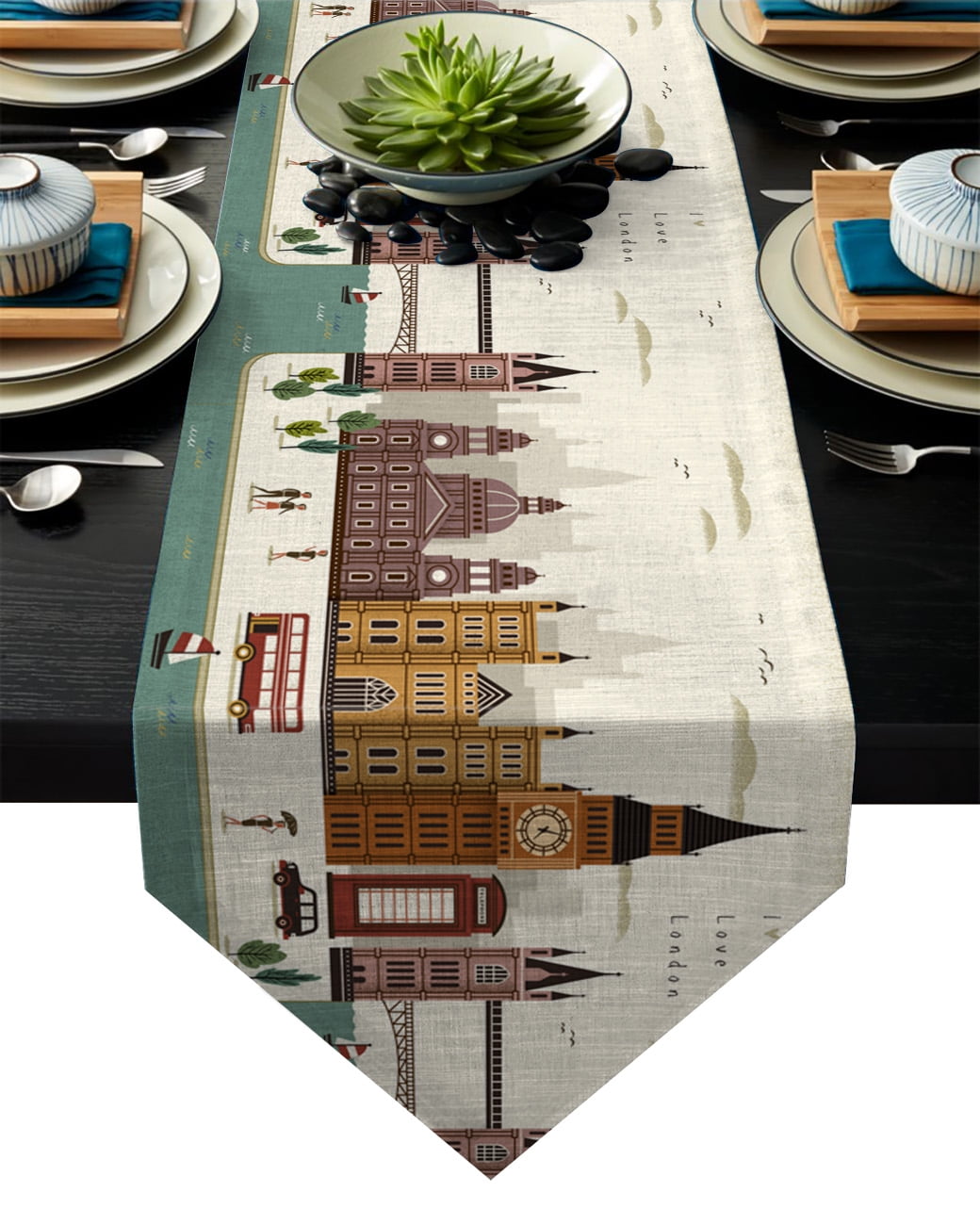 Simple Table Runners Modern Clock Dial Geometry Table Runner rations ...