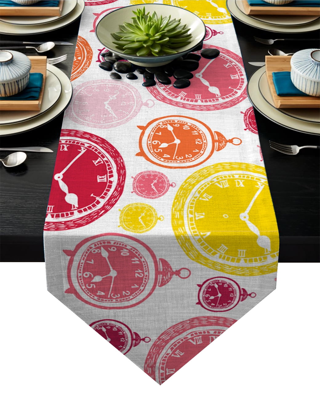 Simple Table Runners Modern Clock Dial Geometry Table Runner rations ...