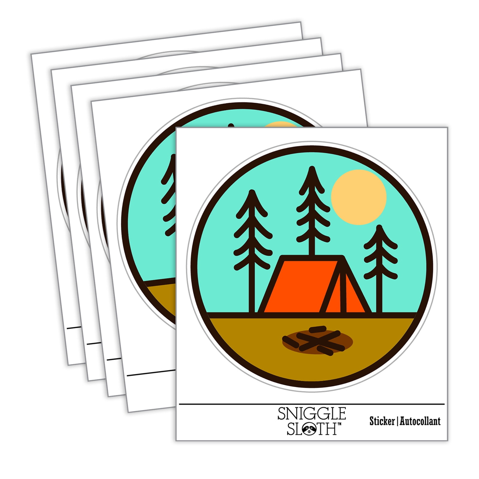 Simple Tent Camping in Woods Car Window Bumper Water Bottle Phone ...