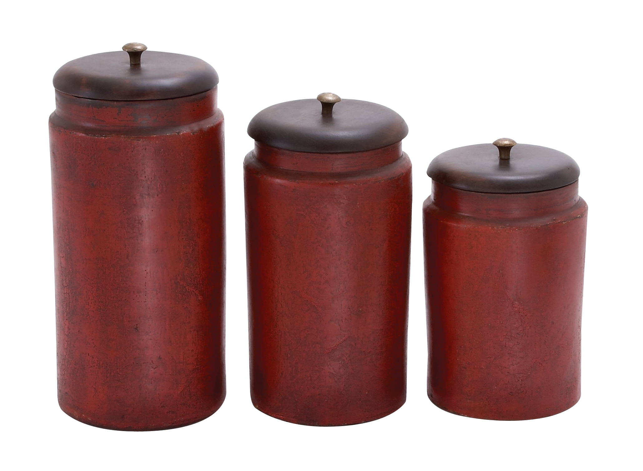 Simple Tera Cotta Jar No-Frill In Rusty Red Finish - Set Of 3 - Walmart.com