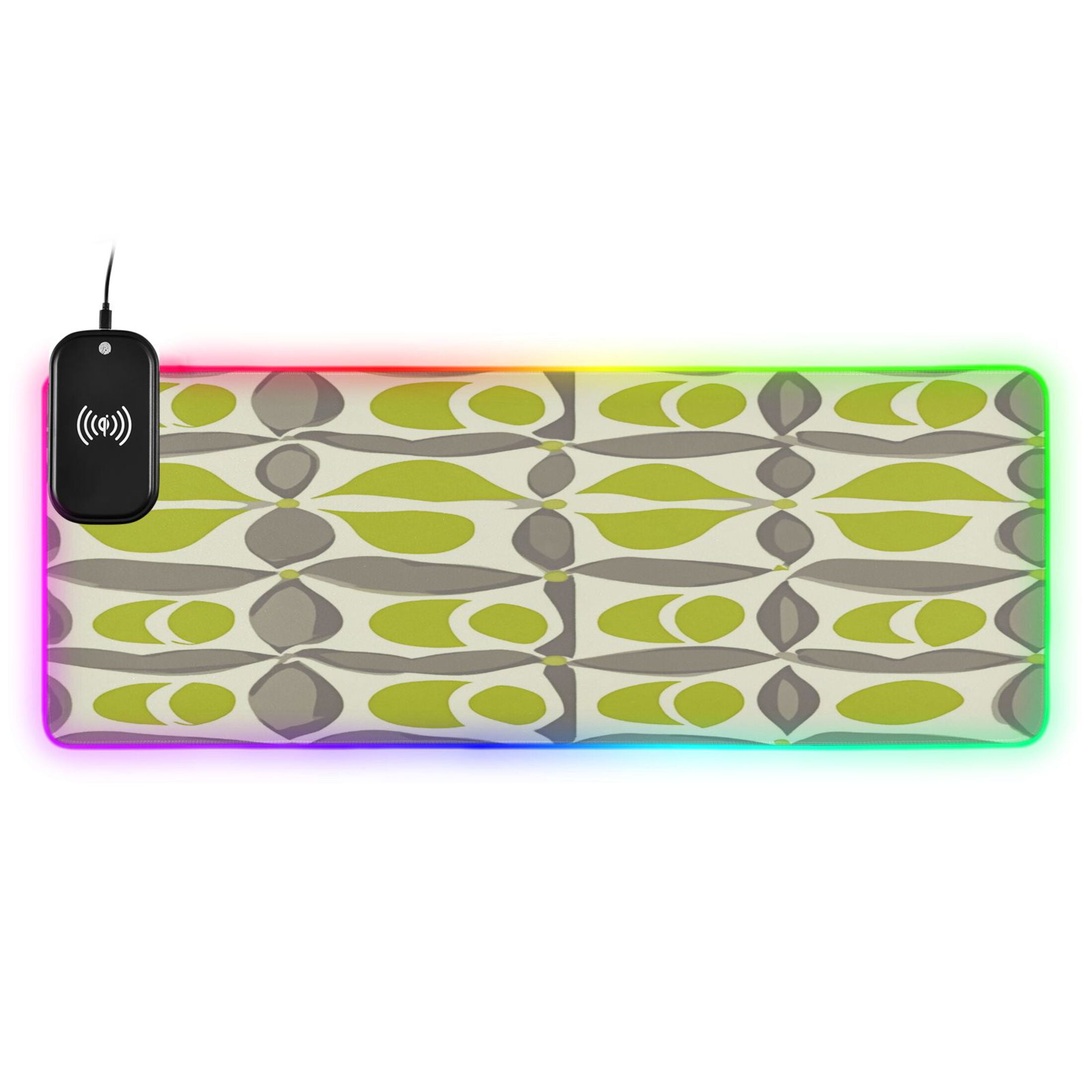 Simple Theme Pattern Large RGB Gaming Mouse Pad with Fast Wireless ...