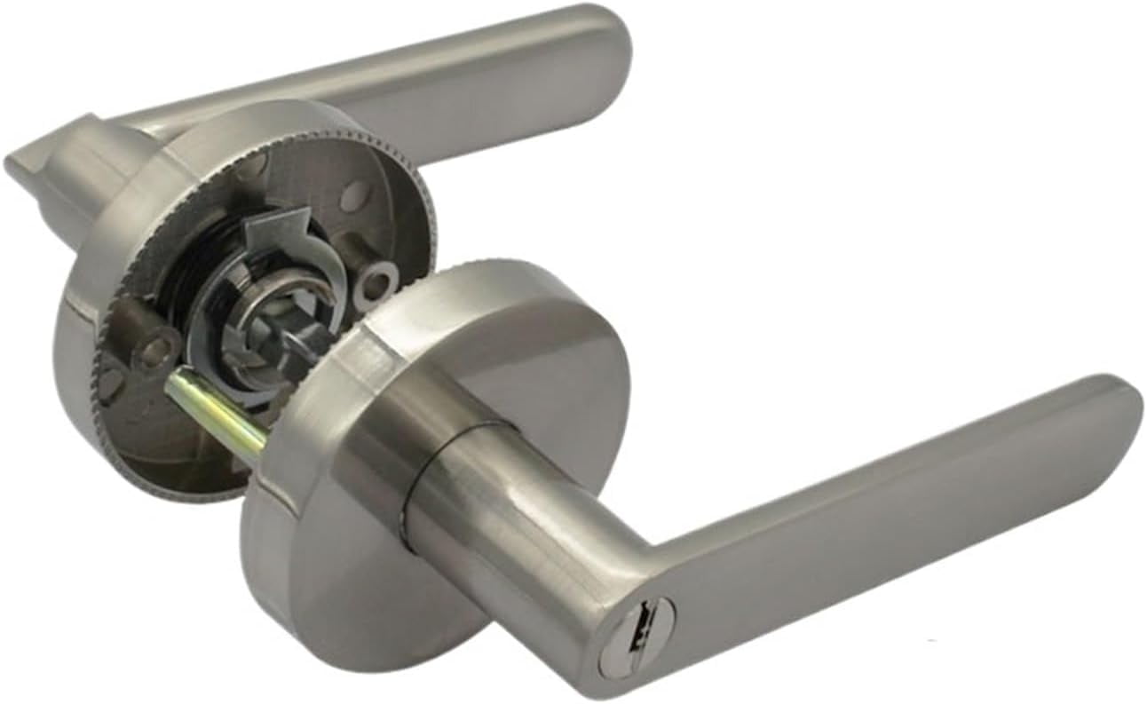 Simple Three-Pole Handle Lock Bathroom Bedroom Door Lock fire Door ...