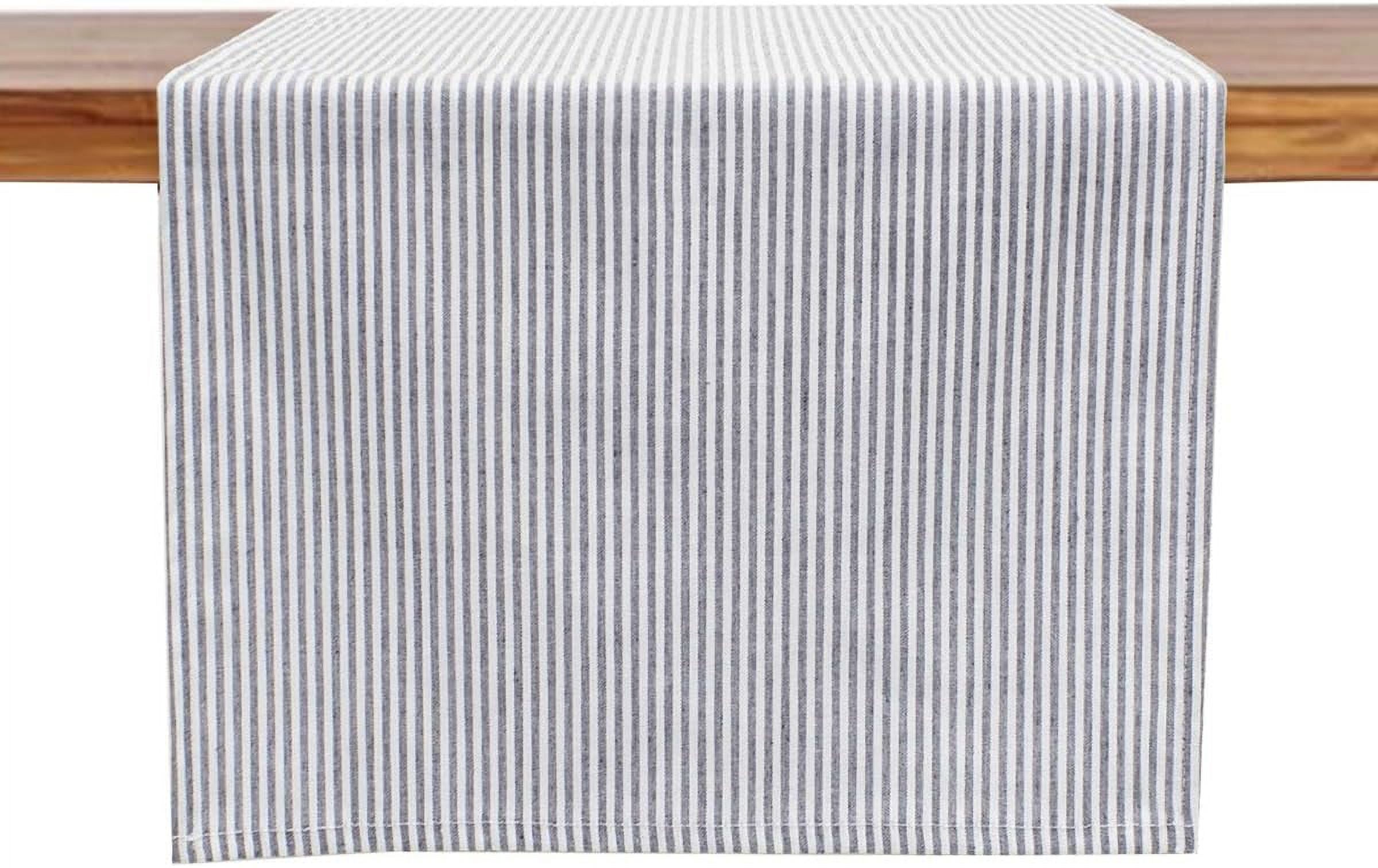 Simple Ticking 100% Pure Cotton 16 X 90 Inch Table Runner - Grey Table ...