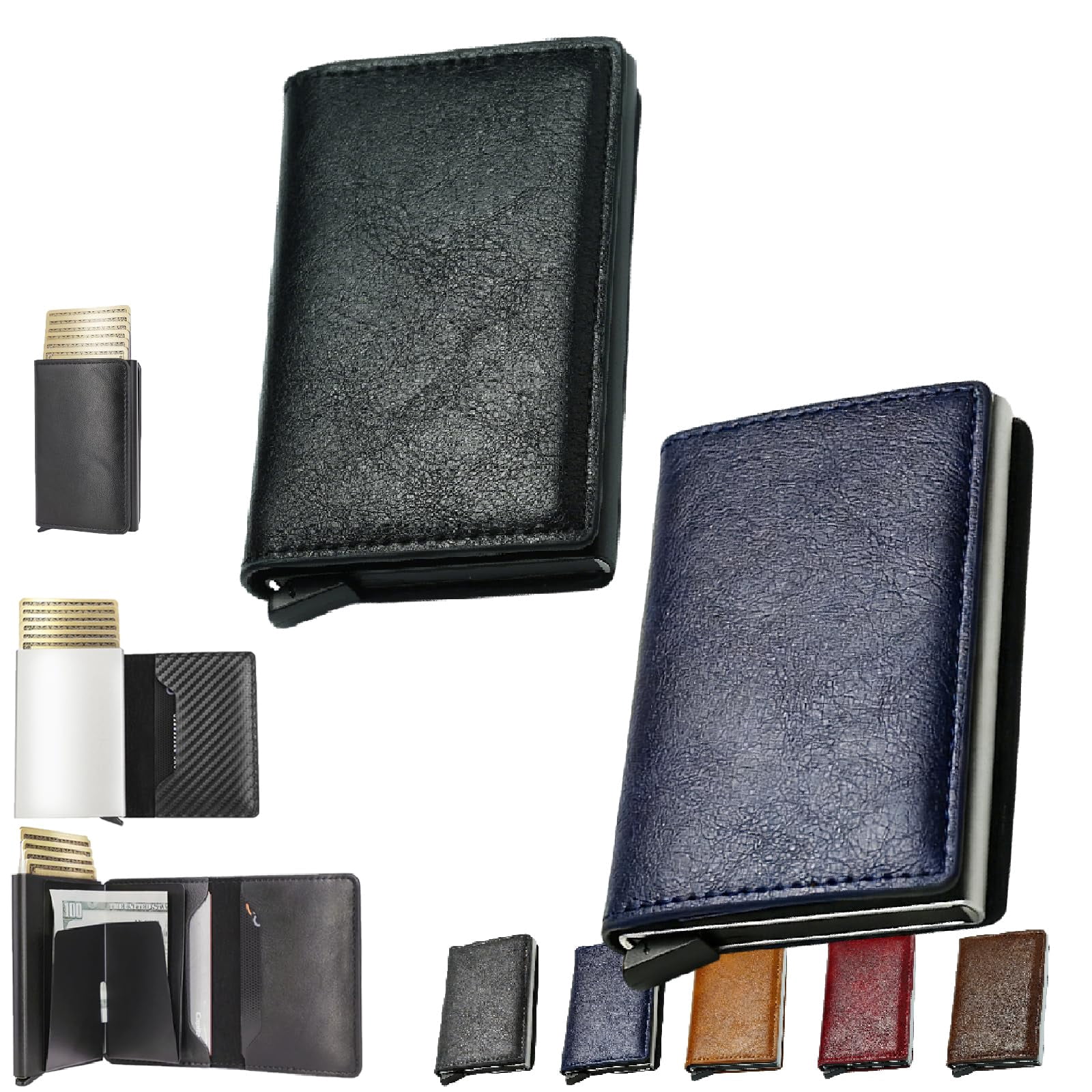 Simple Toggle Wallets for Men, Pop up Men's Simple Genuine Leather ...