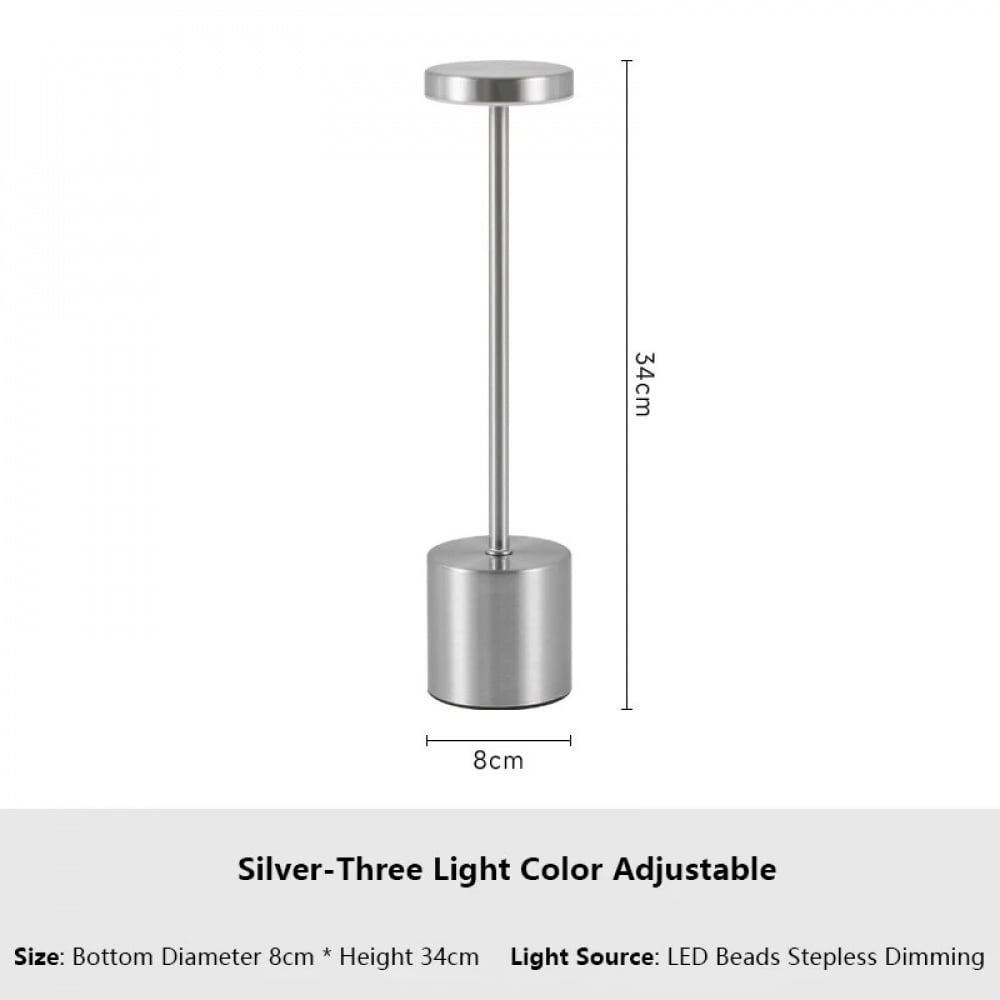 Simple Touch Sensor LED Table Lamp Rechargeable Desk Lamp 3Colors ...