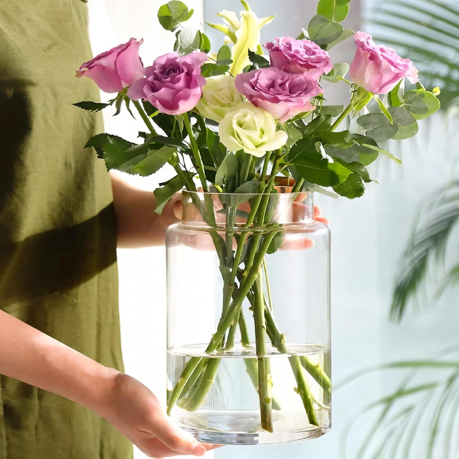 Simple Transparent Cylindrical Glass Vase, Pure Material Showcasing the ...