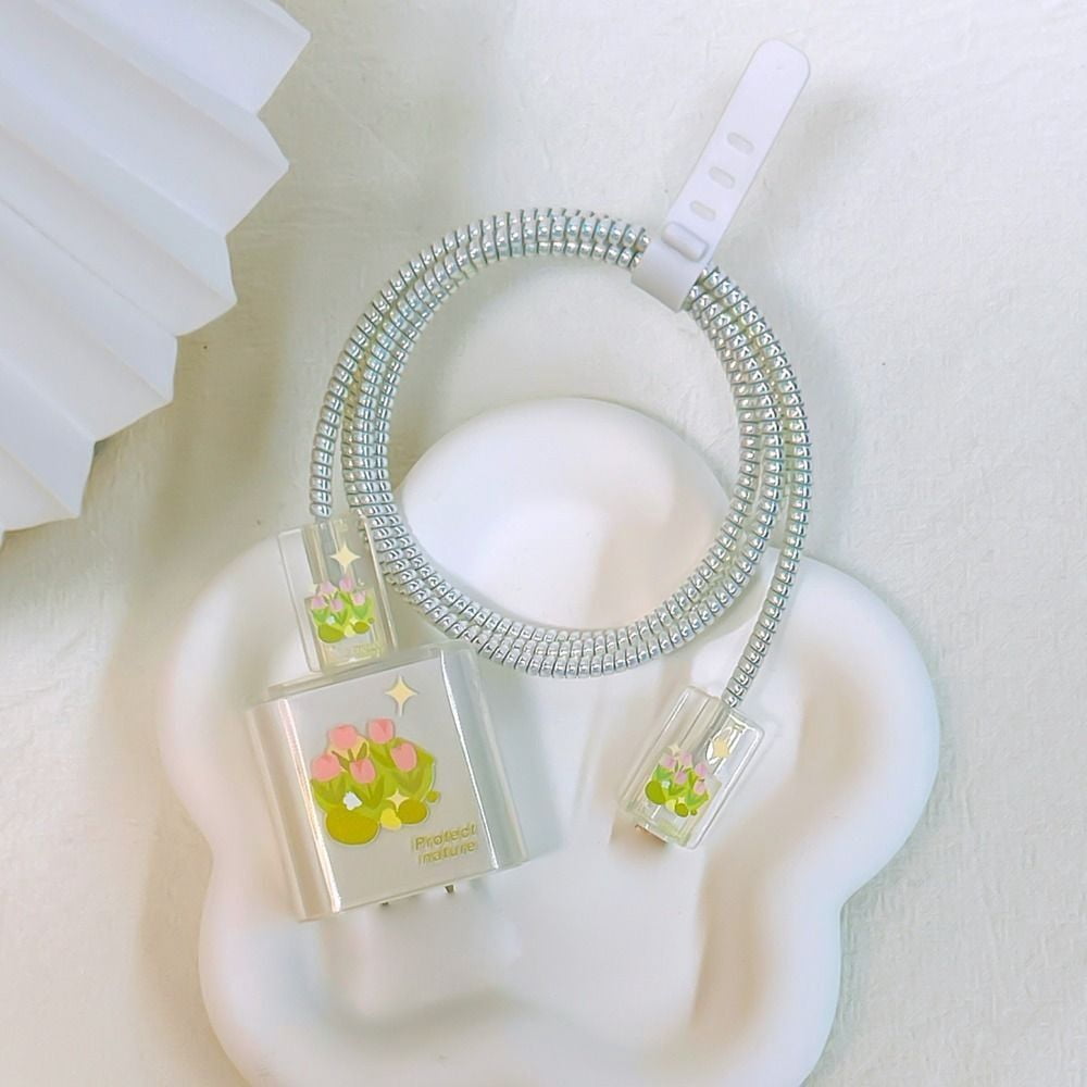 Simple Transparent with Straps Dustproof Charger Protector Cover Power ...