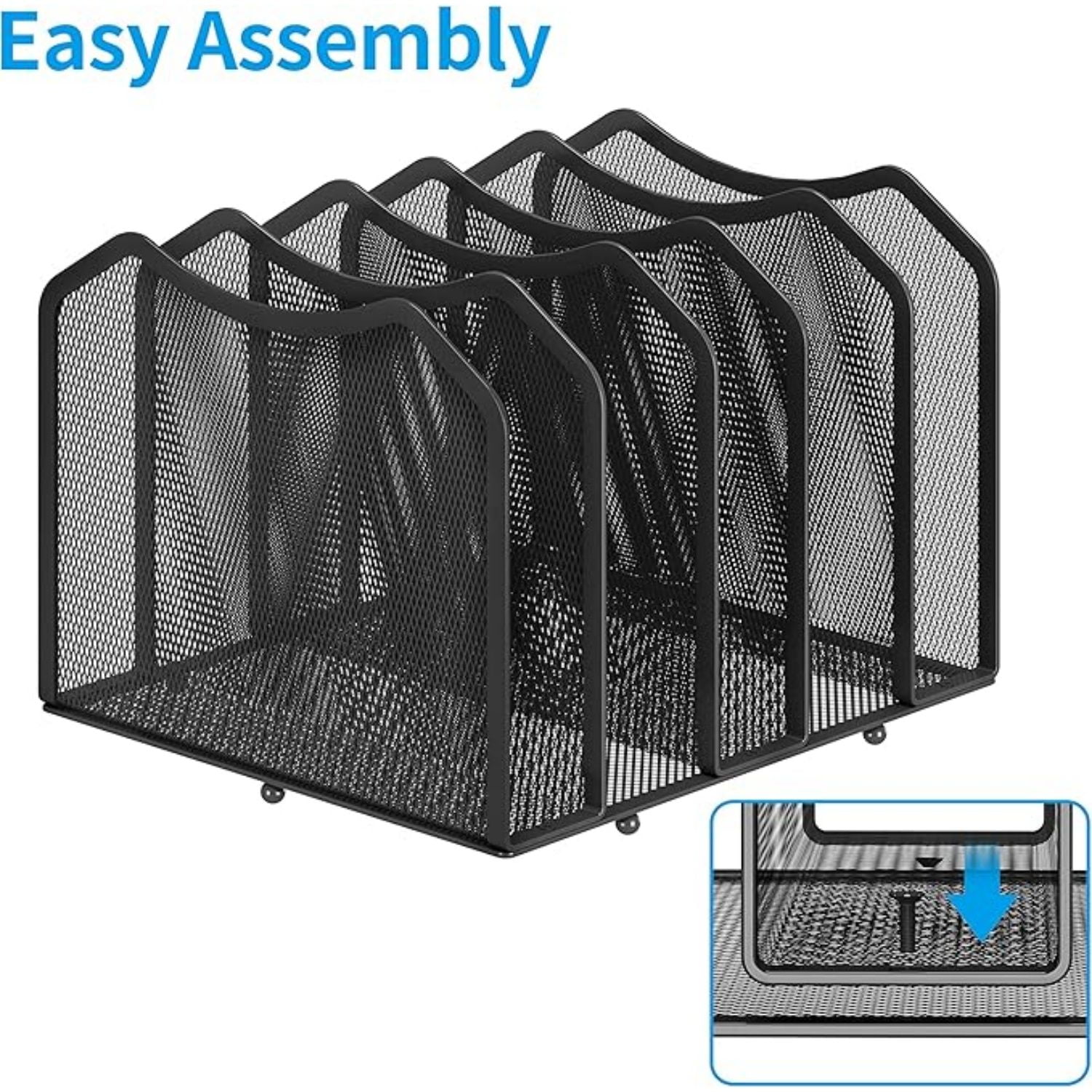 Simple Trending 2 Pack Mesh Desktop File Sorter Organizer, 5-Section ...