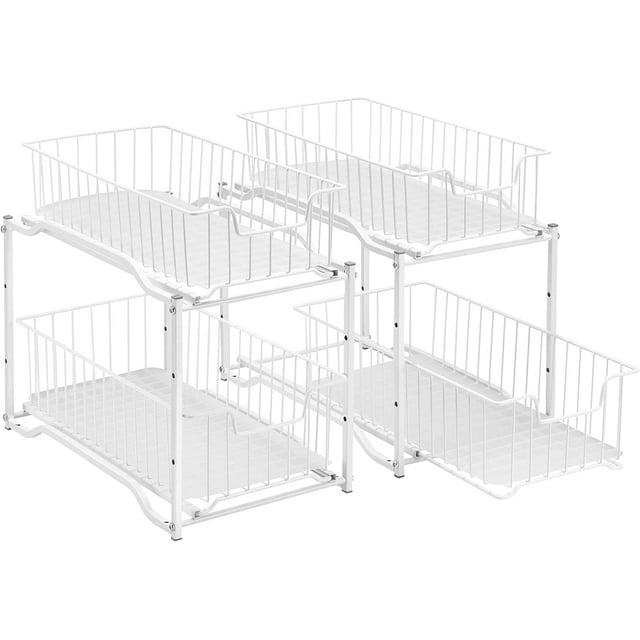 Simple Trending 2 Pack Stackable 2 Tier Under Sink Cabinet Organizer ...