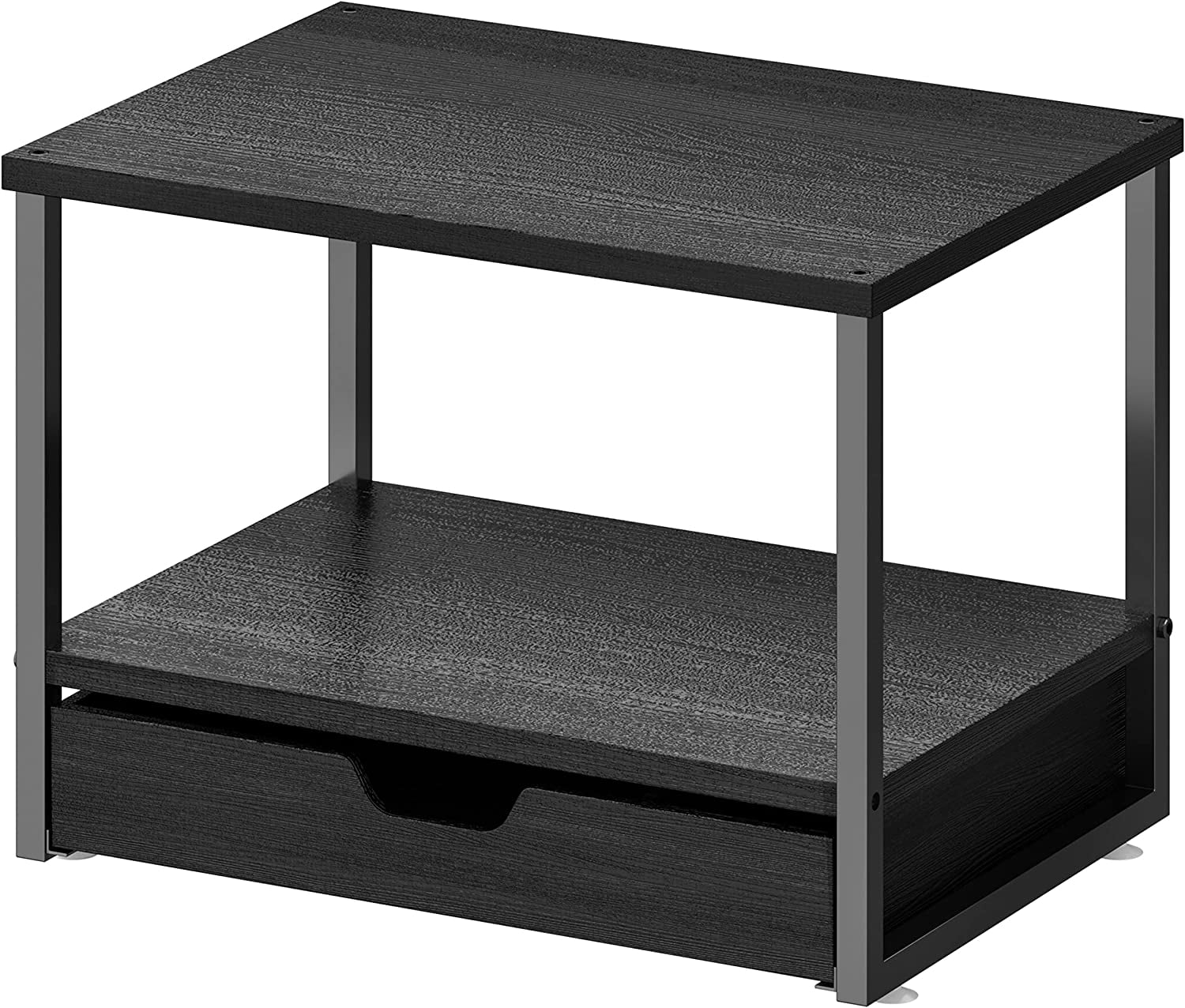 Simple Trending 2 Tier Desktop Printer Stand with Sliding Wood Storage ...