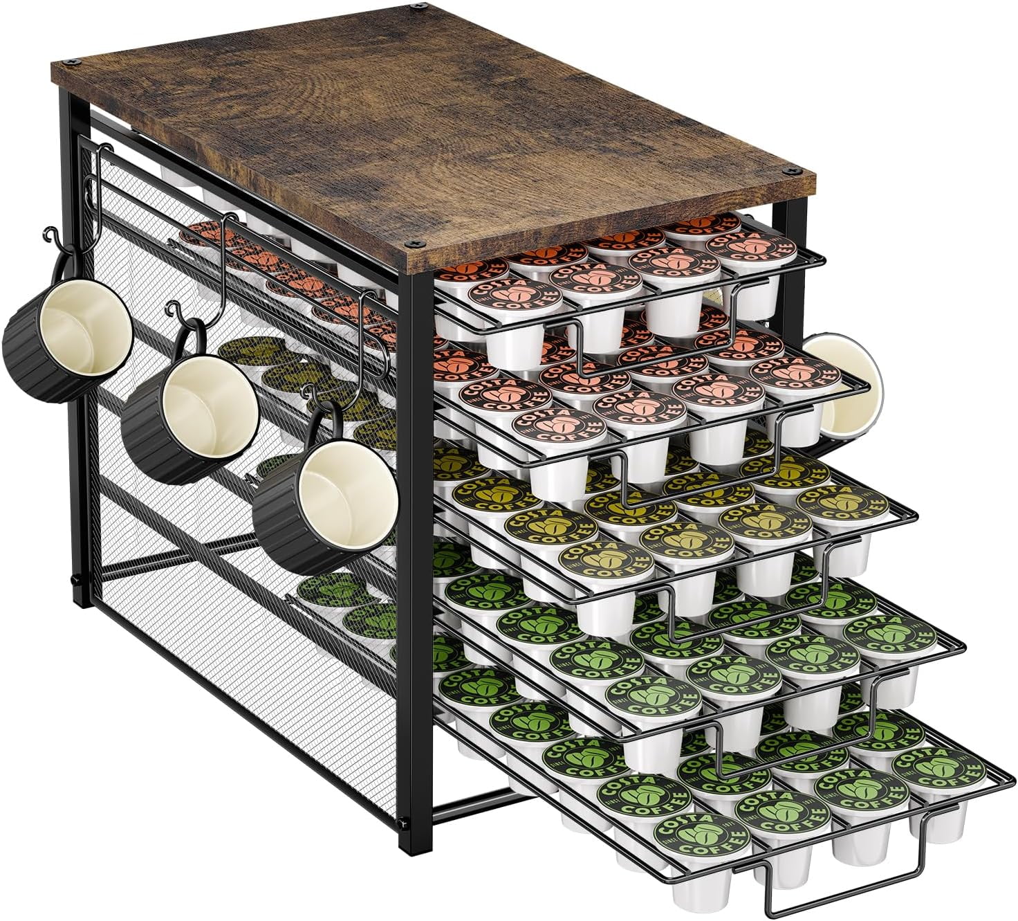 Simple Trending 5 Tier Coffee Pod Holder for K Cup, 160 Pod Pack ...