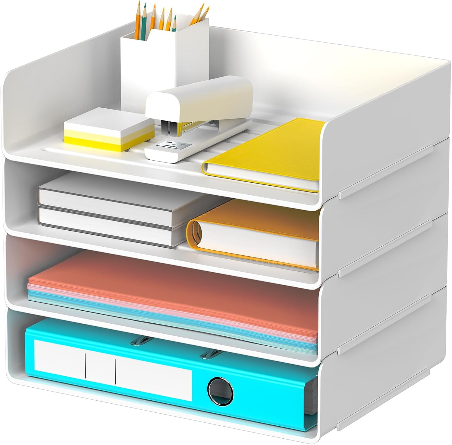 Simple Trending 5 Tier Mesh Desk File Organizer, Paper Letter Tray File ...