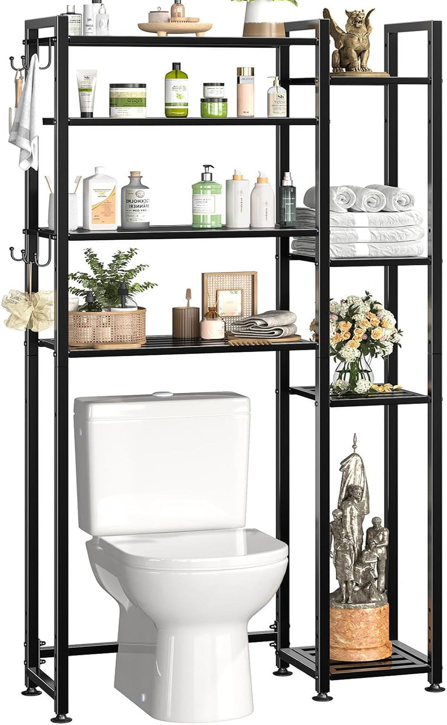 Simple Trending 8 Tier Over The Toilet Storage with Side Rack, Bathroom ...