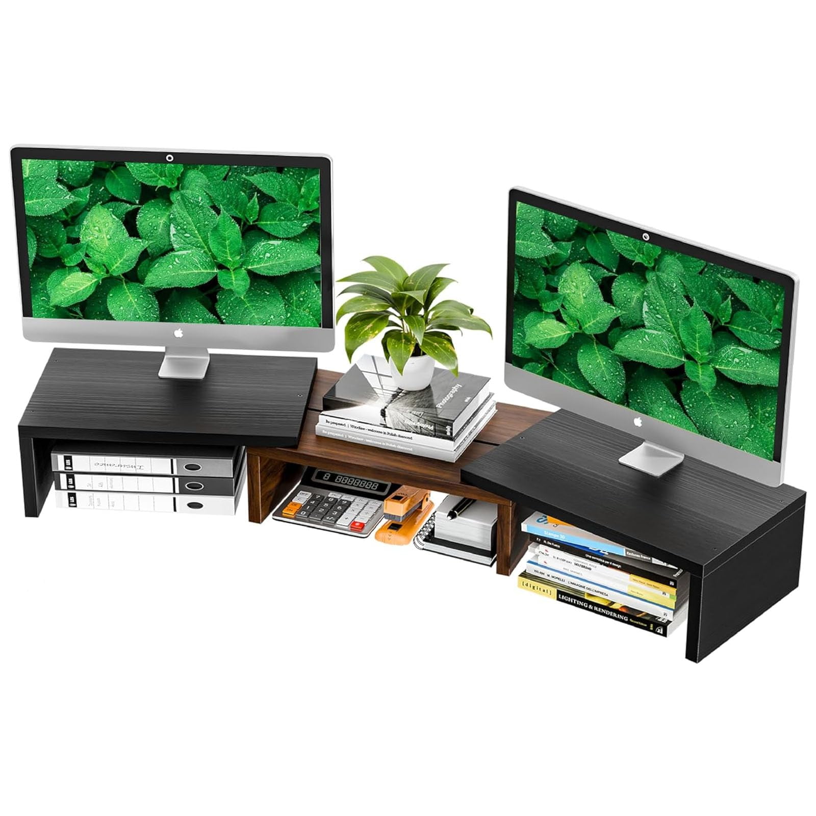 Simple Trending Extended Dual Monitor Stand Riser, with Adjustable ...