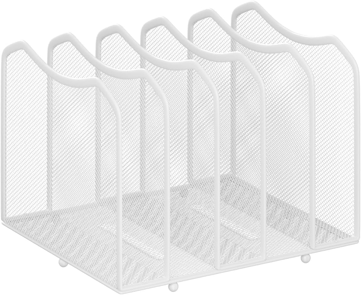 Simple Trending Mesh Desktop File Sorter Organizer, 7 Section Bookshelf ...