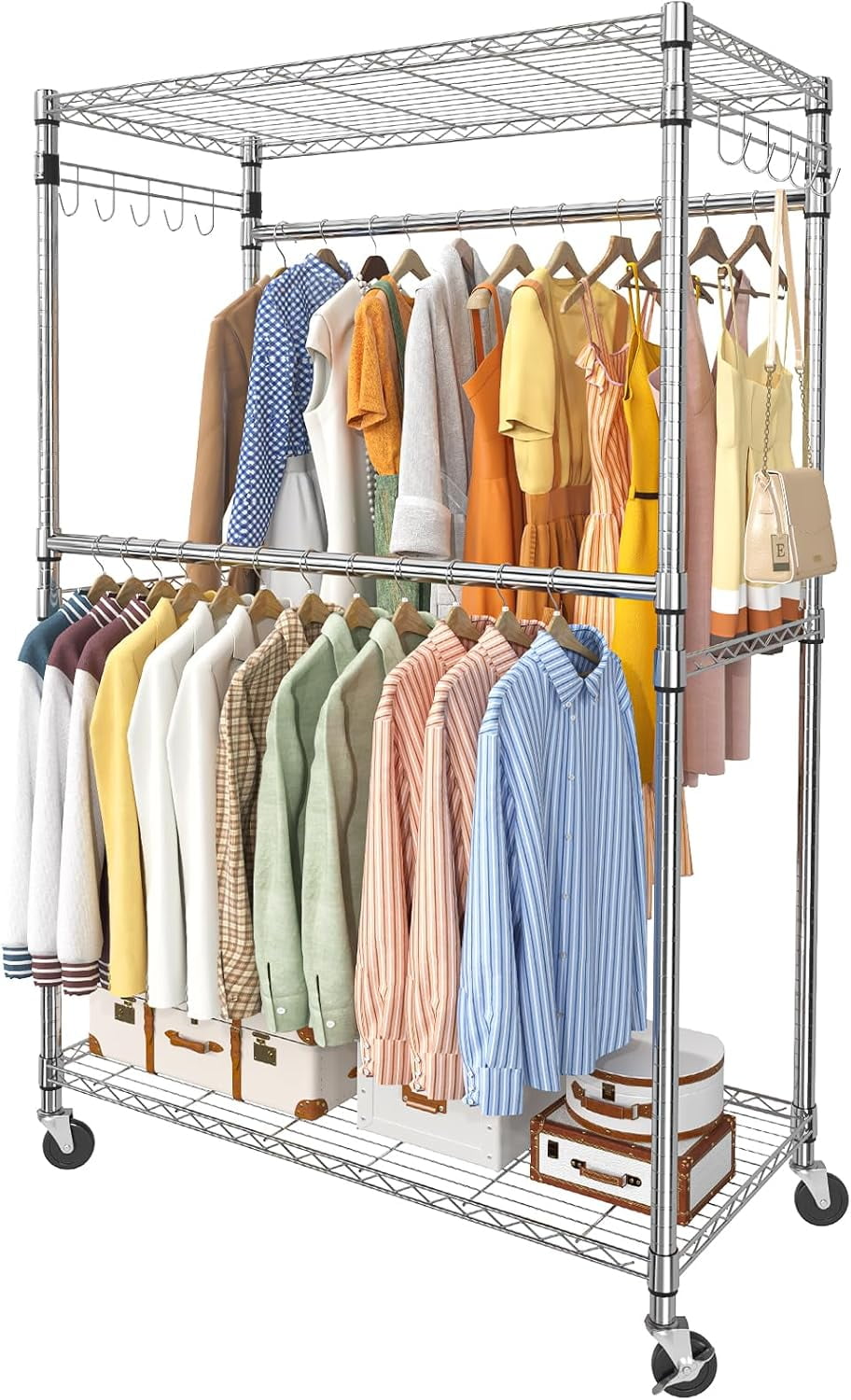 Simple Trending Rolling Clothes Rack, Clothing Rack, Garment Racks for ...