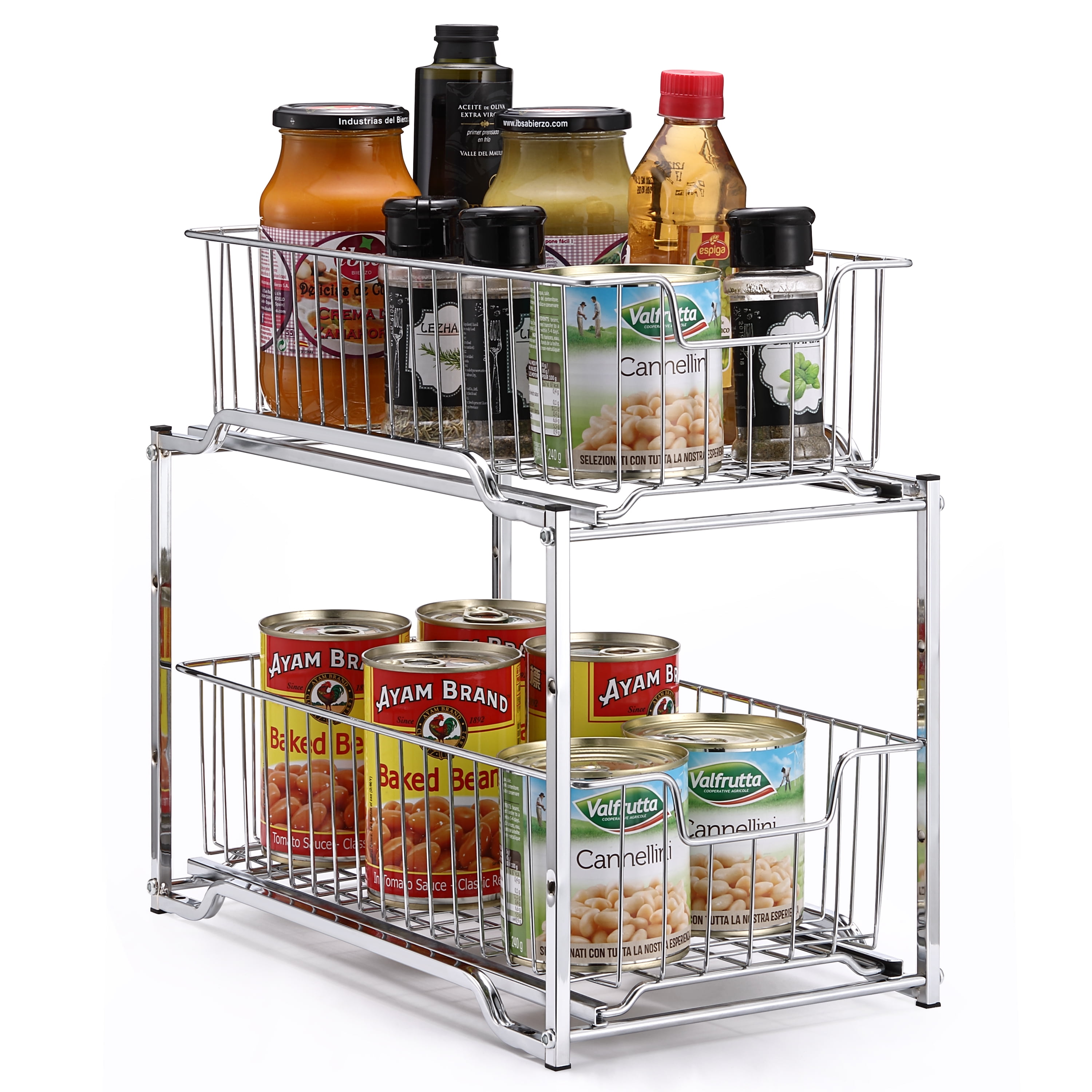 Simple Trending 2-Tier Stackable Under Sink Organizer with Sliding ...
