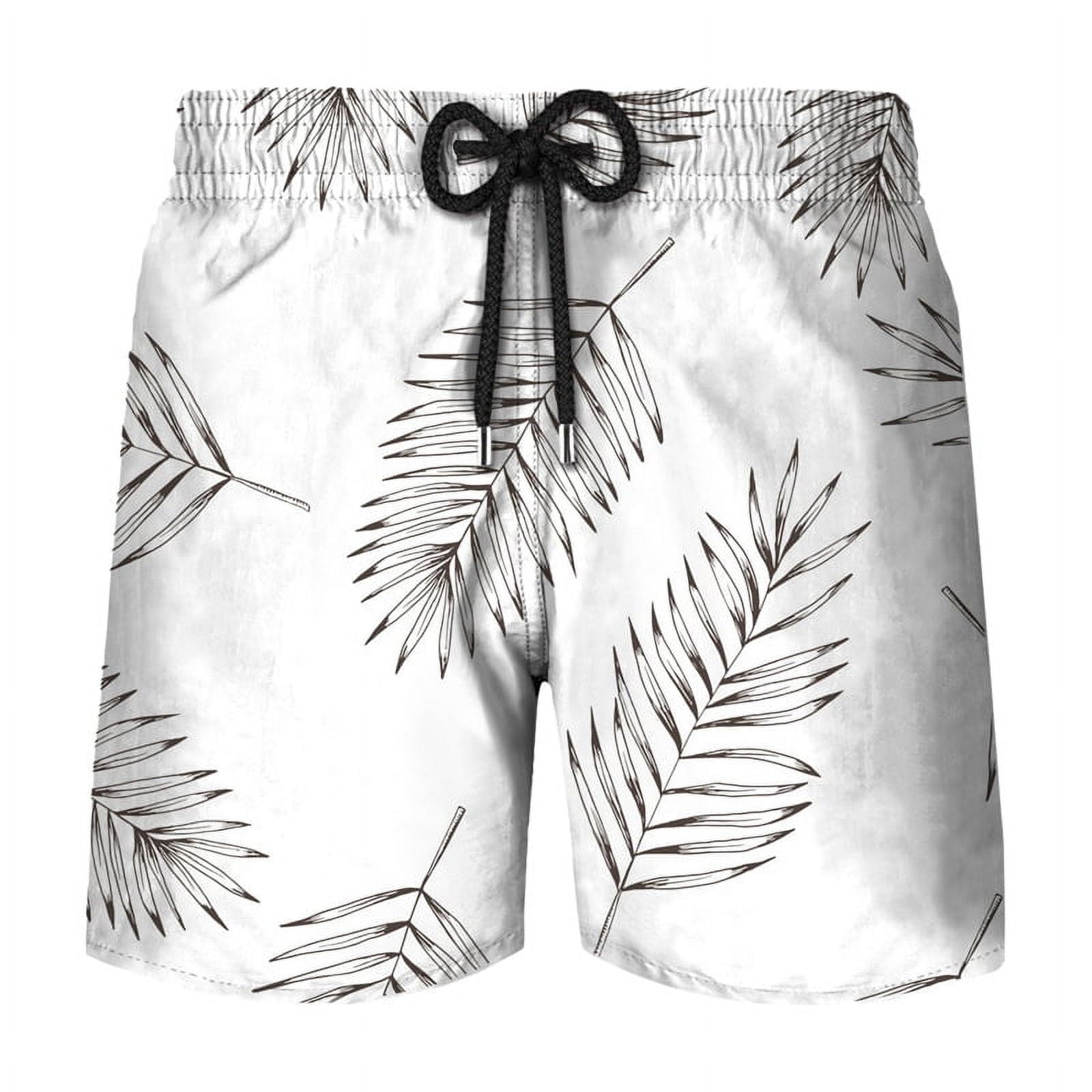 Simple Tropics Plant Graphic Board Shorts Men 3D Printed Swimsuit homme ...