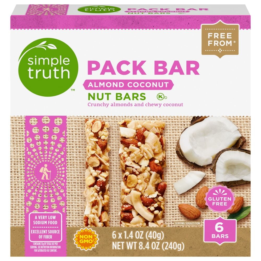 Simple Truth Almond Coconut Pack Bars 6 ct - Pack of 2 - Walmart.com