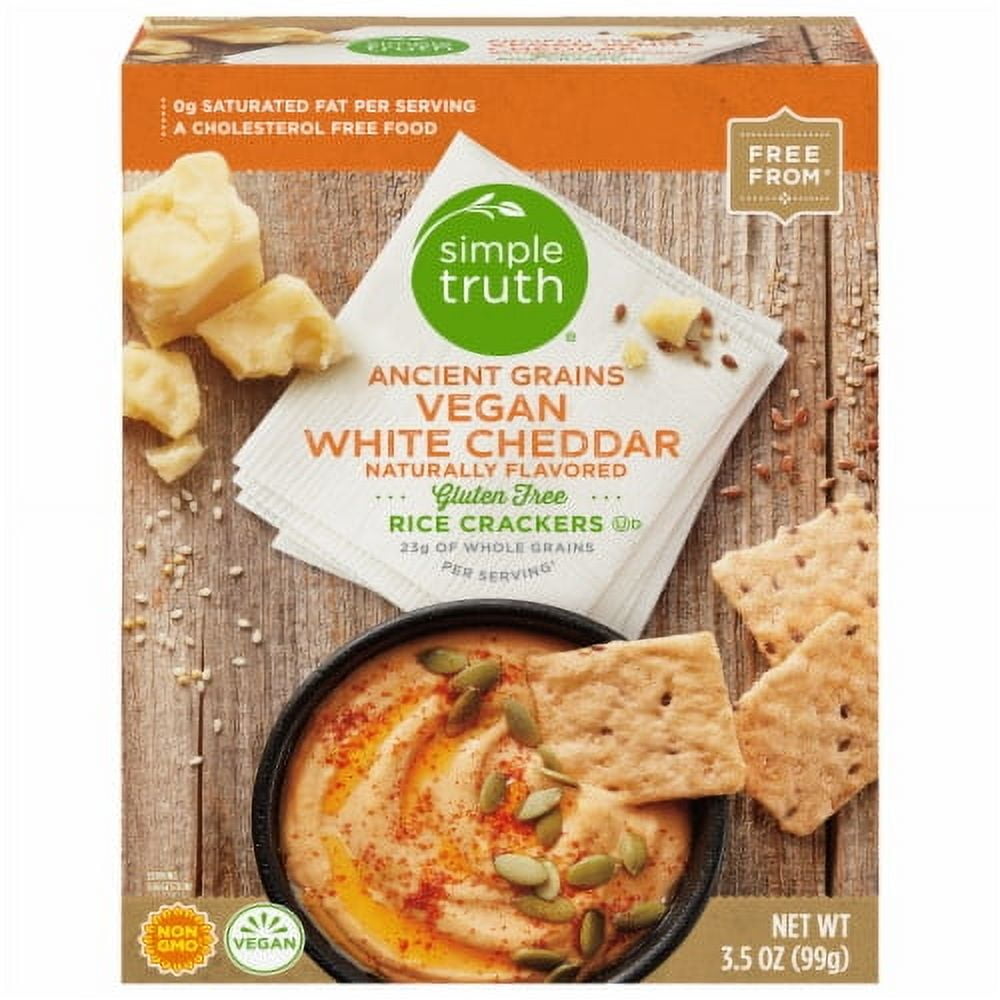 Simple Truth Ancient Grains Vegan White Cheddar Rice Crackers - 3.5 oz ...
