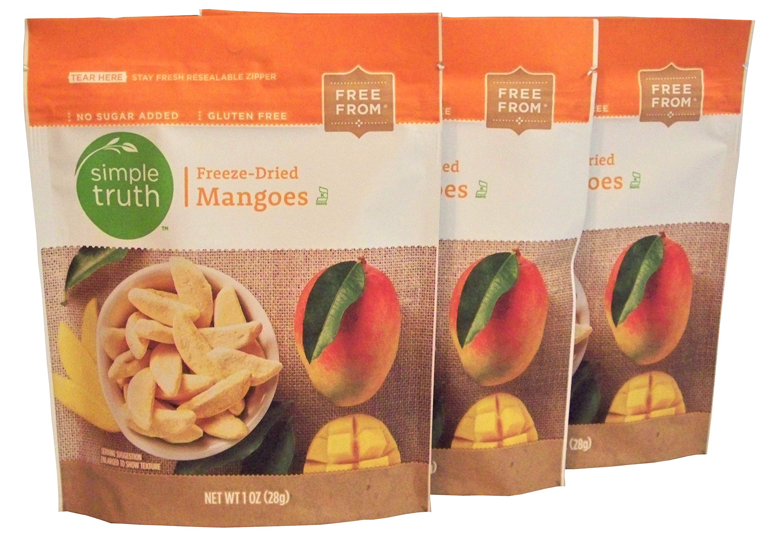 Simple Truth Freeze-Dried Mangoes 1 oz NSD3 (3 Pack) - Walmart.com