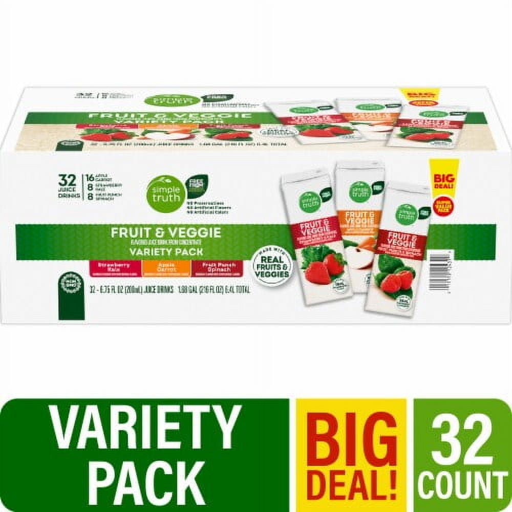 Simple Truth Fruit and Veggie Kids Juice Boxes Variety Pack 32 ct / 6. ...