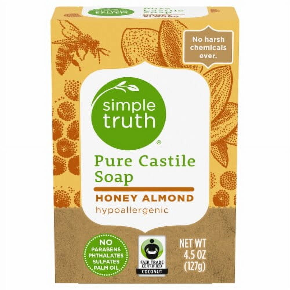 Simple Truth Hypoallergenic Pure Castile Bar Soap Honey Almond Scent 4. ...