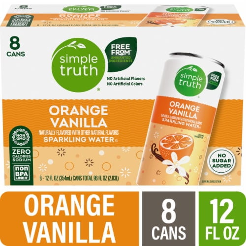 Simple Truth Orange Vanilla Sparkling Seltzer Water Cans - Walmart.com