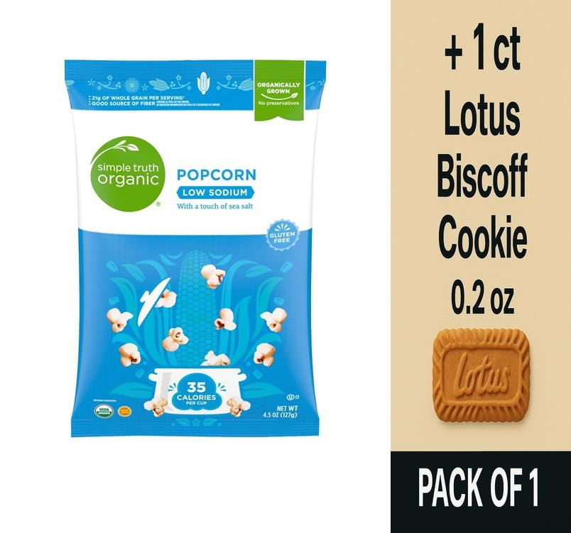 Simple Truth Organic Low Sodium Popcorn 4.5 oz - Pack of 1 & Lotus ...