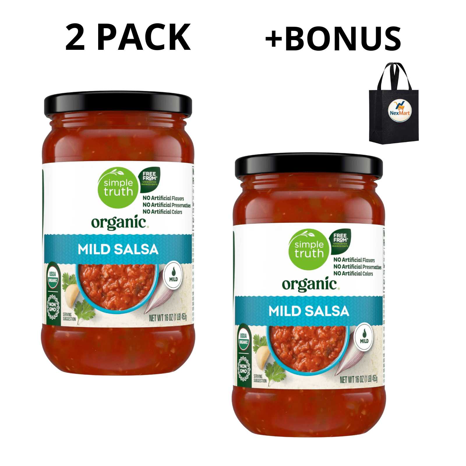 Simple Truth Organic Mild Salsa, 16 oz 2 Pack + Bonus - Walmart.com