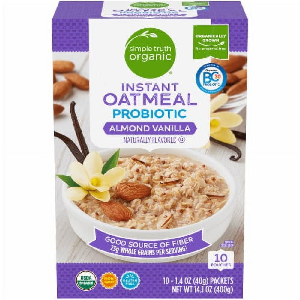 2X - Simple Truth Organic Almond Vanilla Instant Oatmeal 10 ct ...