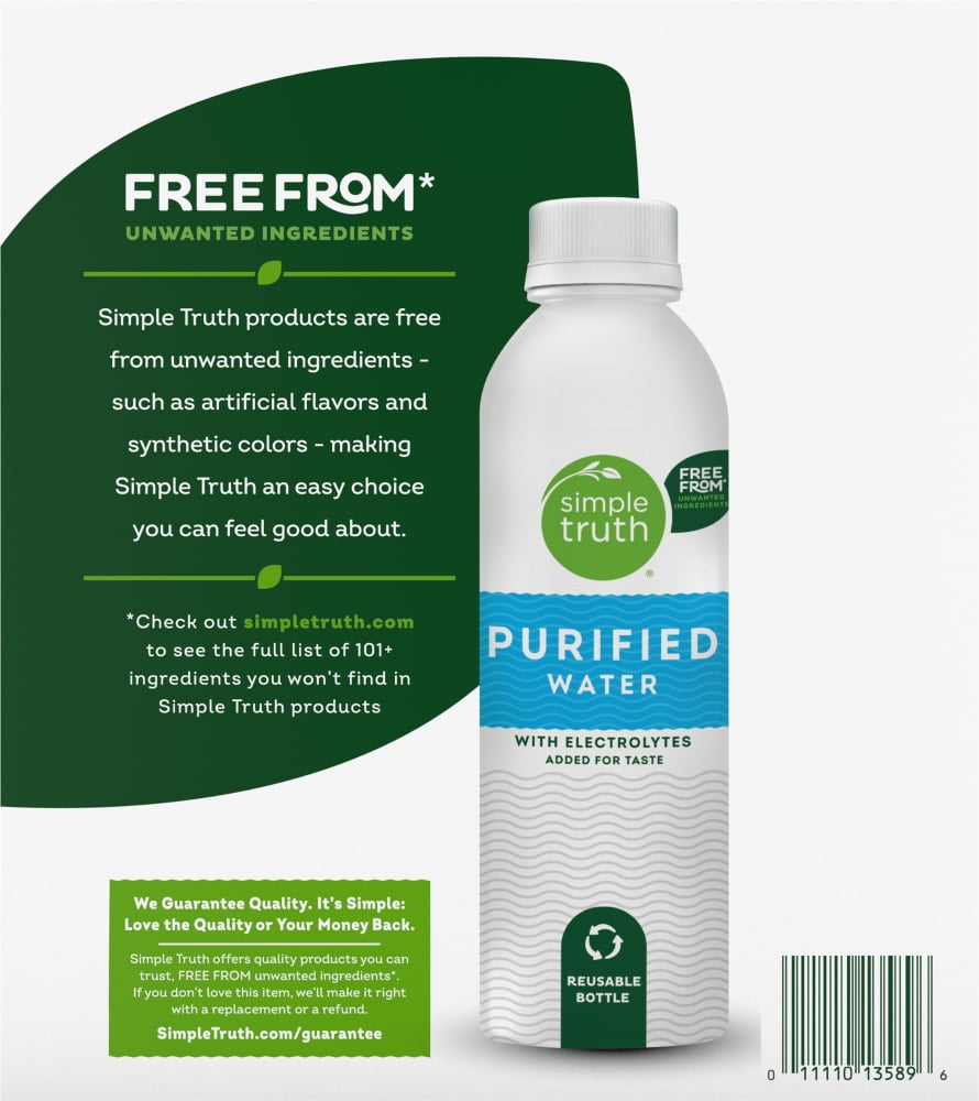Simple Truth Organic Purified Reusable Bottled Water - 6 pk / 20.3 fl ...