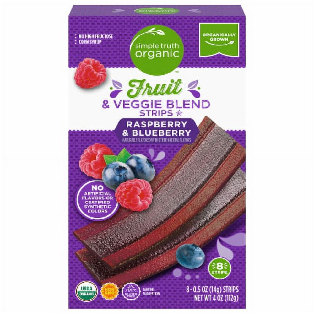 Simple Truth Organic Raspberry & Blueberry Fruit & Veggie Blend Strips ...