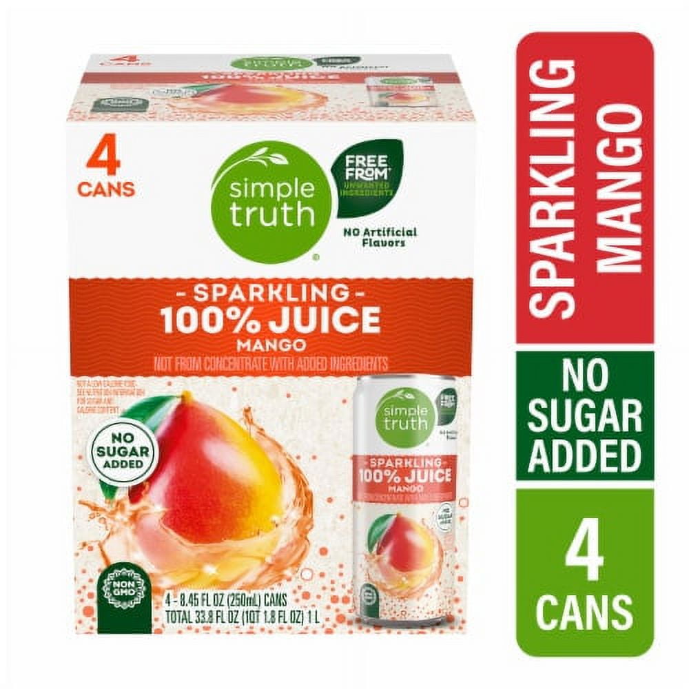 Simple Truth Organic Sparkling 100% Mango Juice Cans - Walmart.com