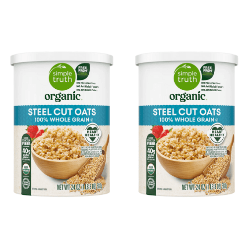 Simple Truth Organic Steel Cut Oats 100% Whole Grain 24 OZ, 2 Pack ...