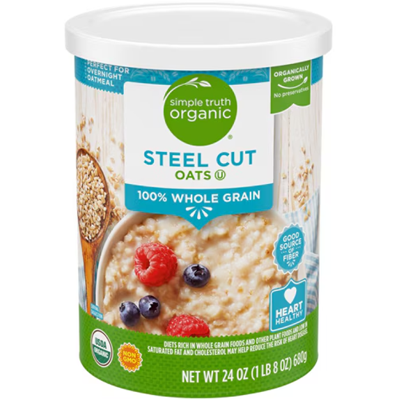 Simple Truth Organic Steel Cut Oats 100% Whole Grain -- 24 oz - Walmart.com