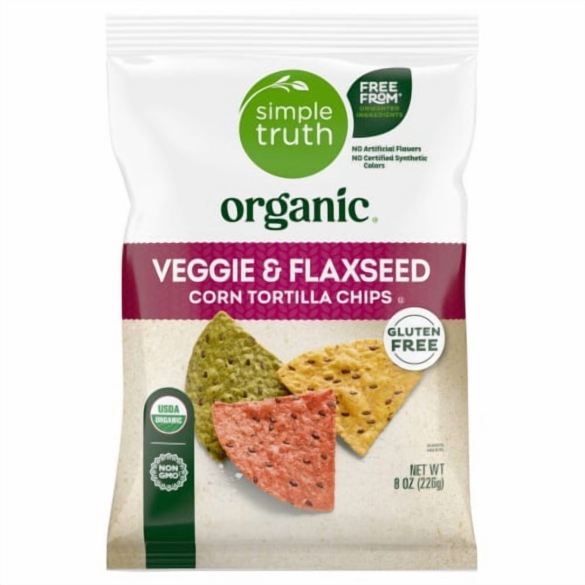 Simple Truth Organic Veggie & Flaxseed Corn Tortilla Chips 8 OZ ...