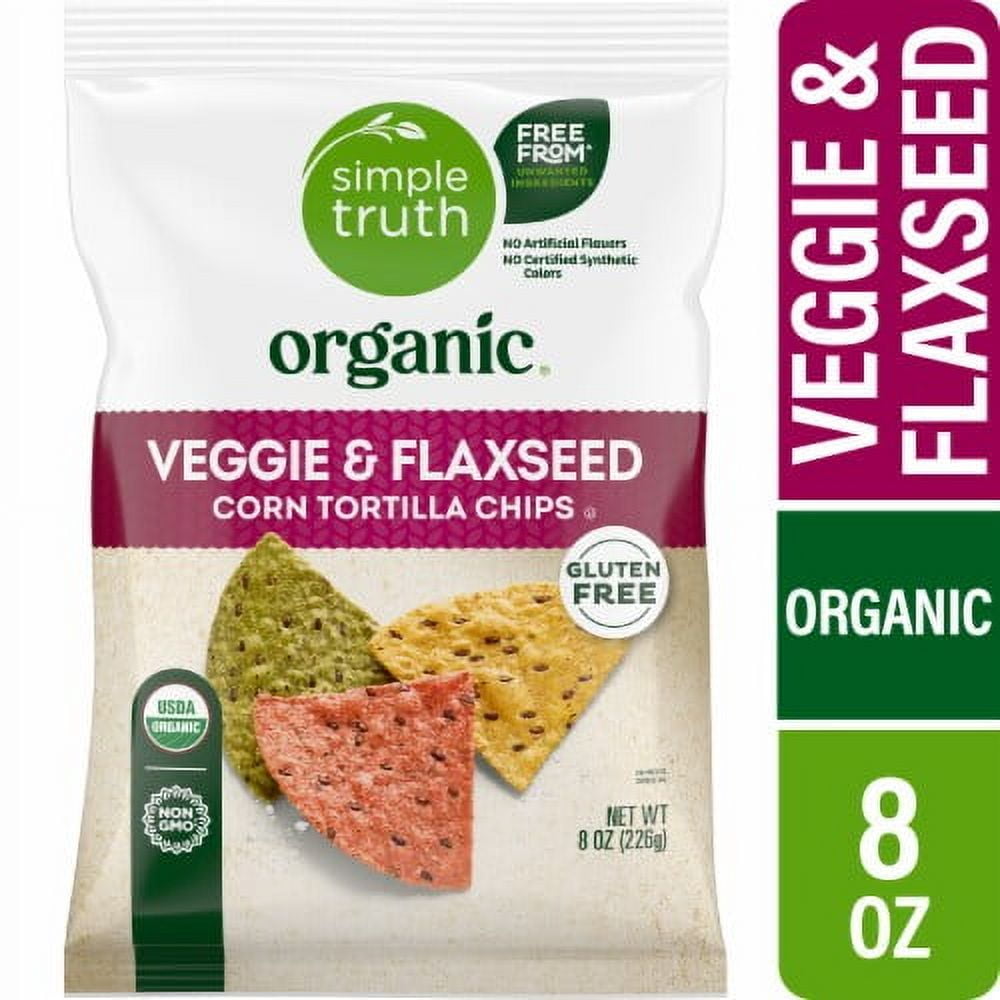 Simple Truth Organic Veggie & Flaxseed Corn Tortilla Chips 8 oz - Pack ...