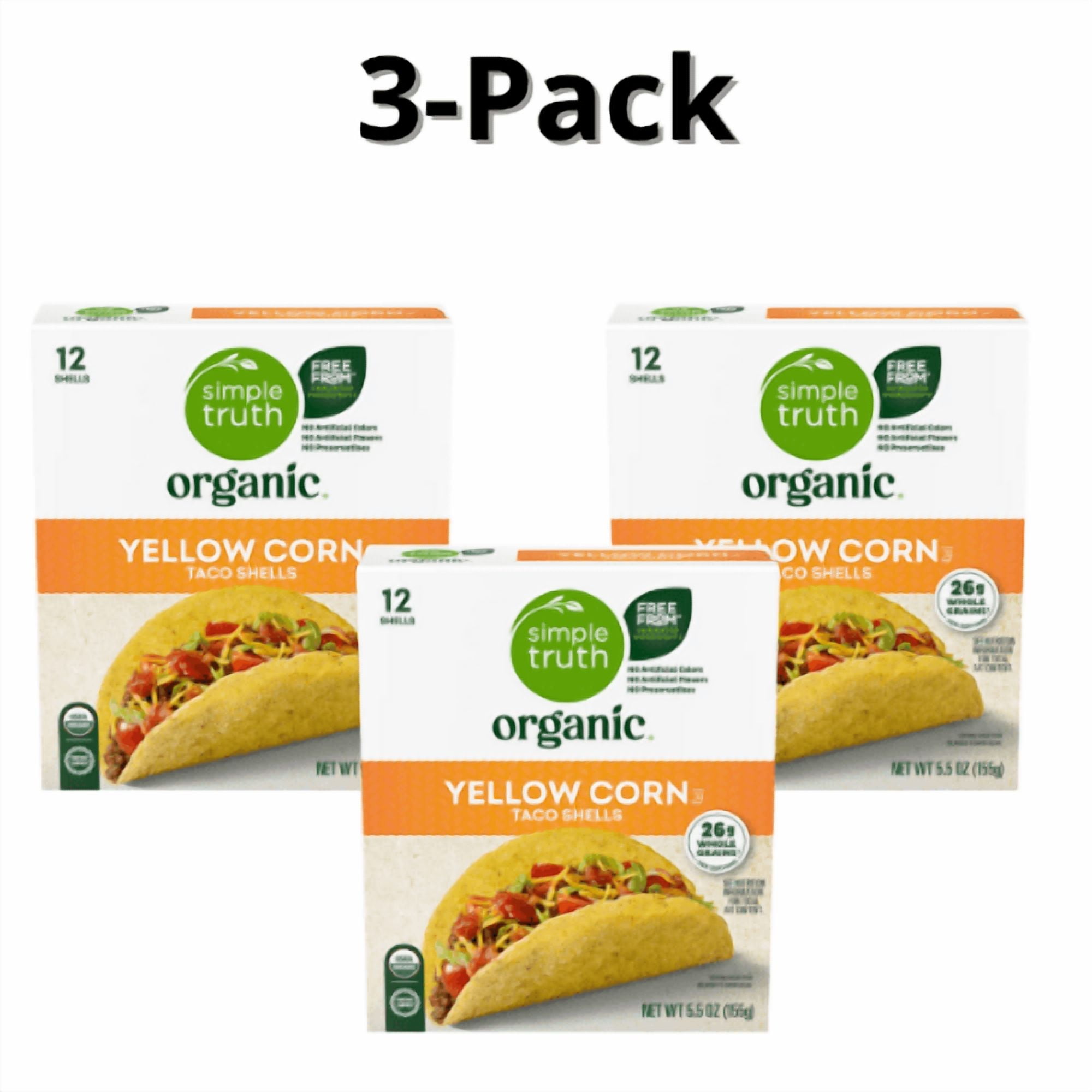 Simple Truth Organic Yellow Corn Taco Shells 3-Pack 5.5 oz - Walmart.com