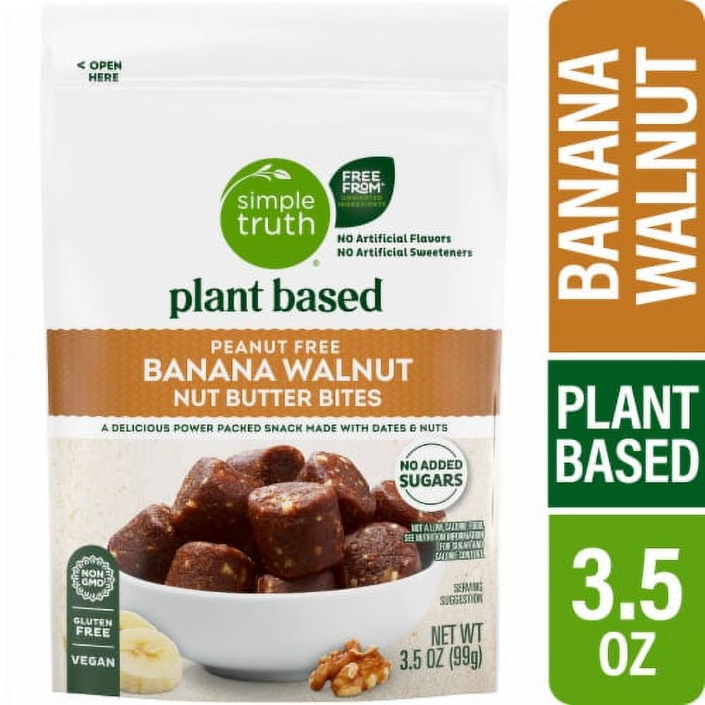 Simple Truth Plant Based Banana Bread Walnut Nut Butter Bites - Walmart.com