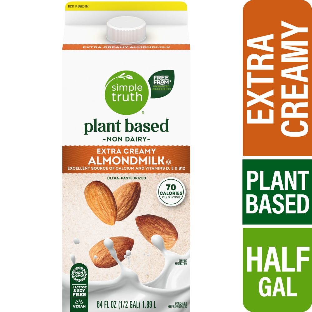 Simple Truth Plant Based Extra Creamy Almond Milk - 64 fl oz - Walmart.com