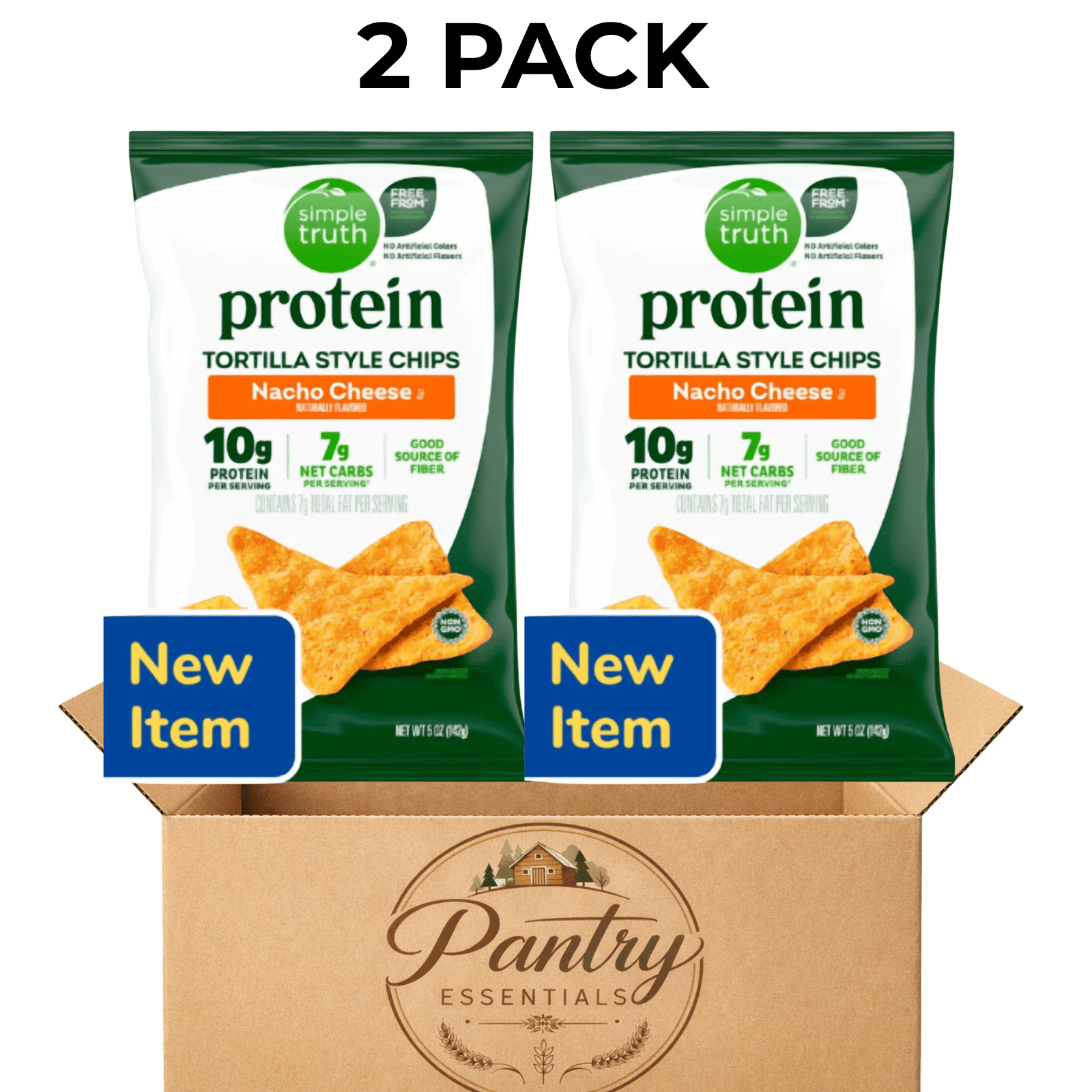 Simple Truth Protein Tortilla Style Chips, Nacho Cheese, 5 OZ, 2 Pack ...