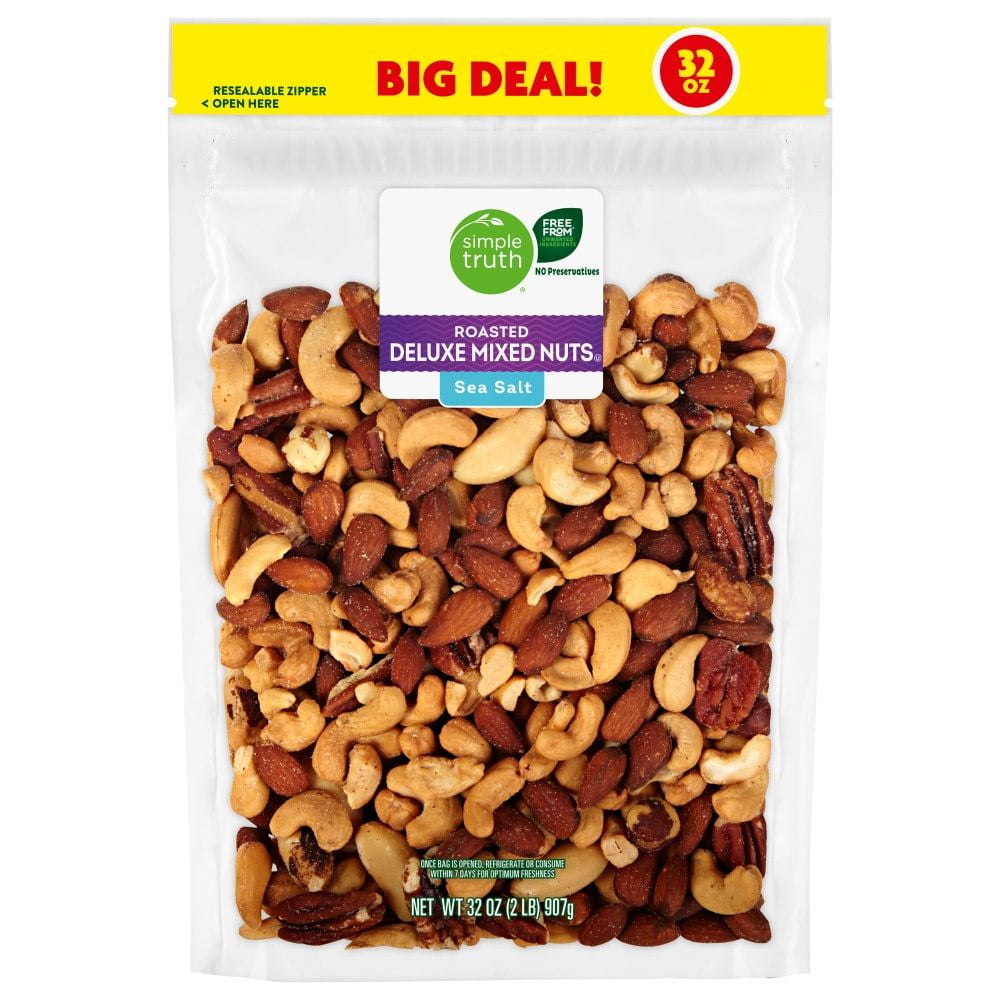 Simple Truth Salted Roasted Deluxe Mixed Nuts 32 oz - Pack of 3 ...