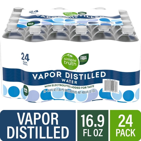 Simple Truth Vapor Distilled Electrolyte Bottled Water, 16.9 fl oz ...