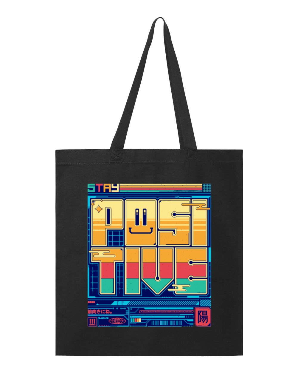 Simple Uplift Tote Bag with Stay Positive Message in Clean Design ...